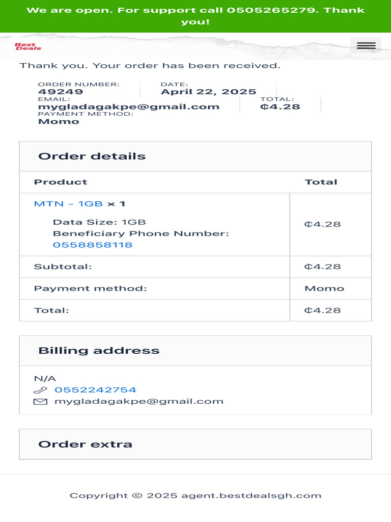 Order Received | PDF