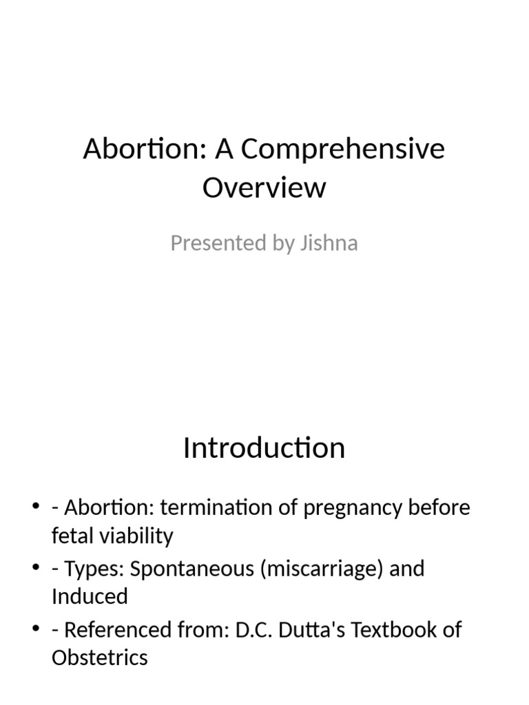 Abortion Presentation With References by Jishna | PDF