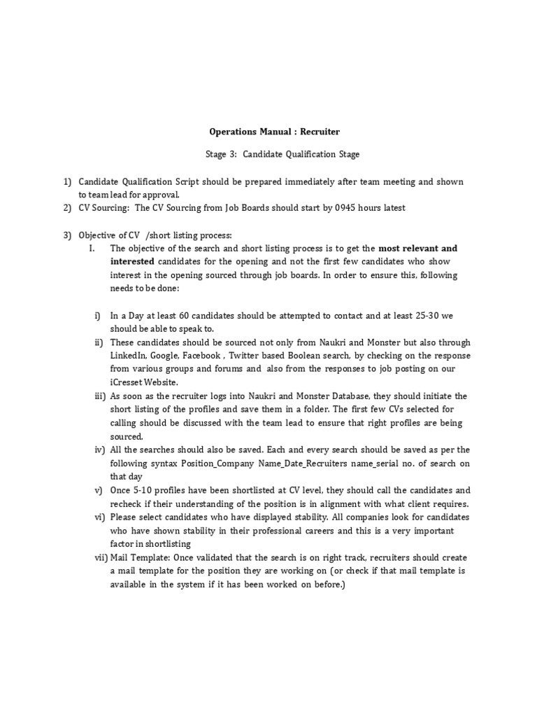 Stage III - Candidate Qualification Stage | PDF | Salary | Recruitment