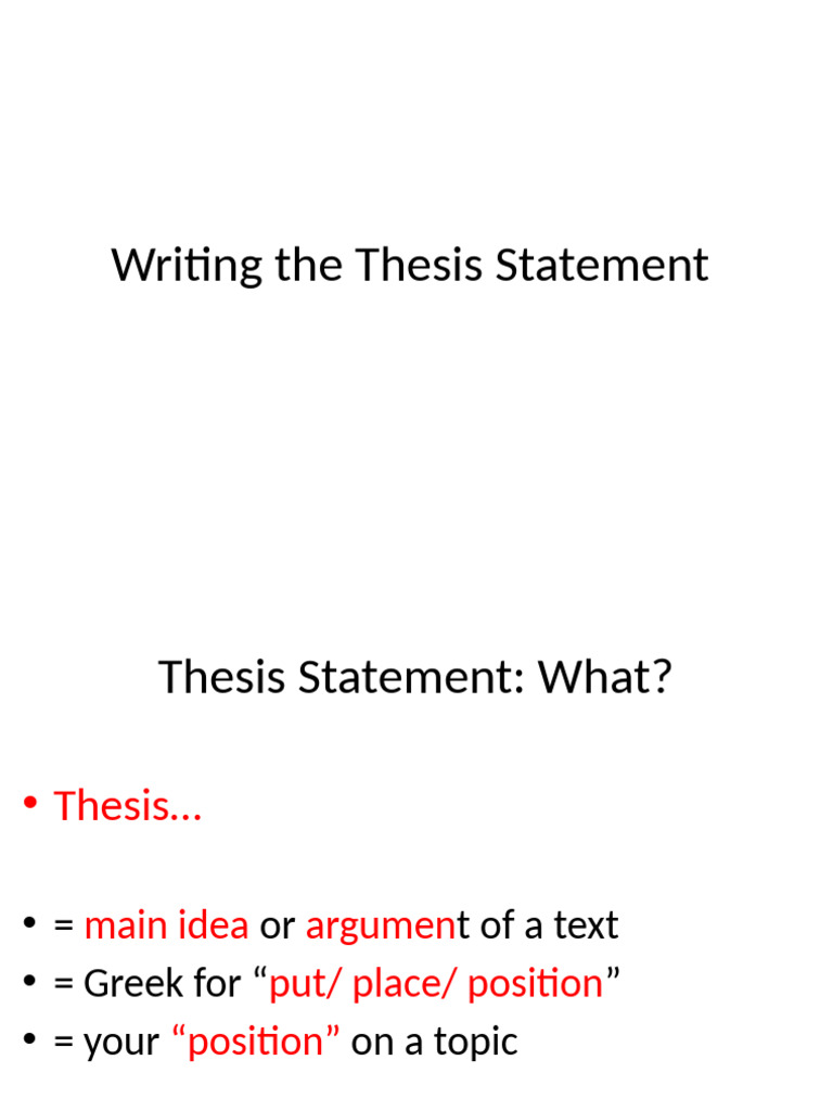 Thesis Statement pptx | PDF | Subject (Grammar) | Thesis