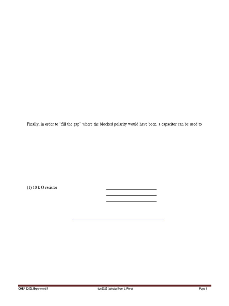 CHEA 3205L Experiment 5-1 | PDF | Rectifier | Capacitor