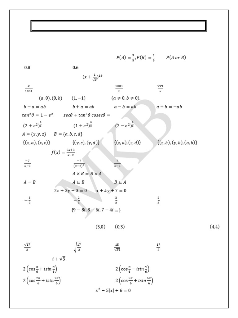 1st Pu MATHEMATICS CET MODEL PAPER | PDF | Function (Mathematics) | Numbers