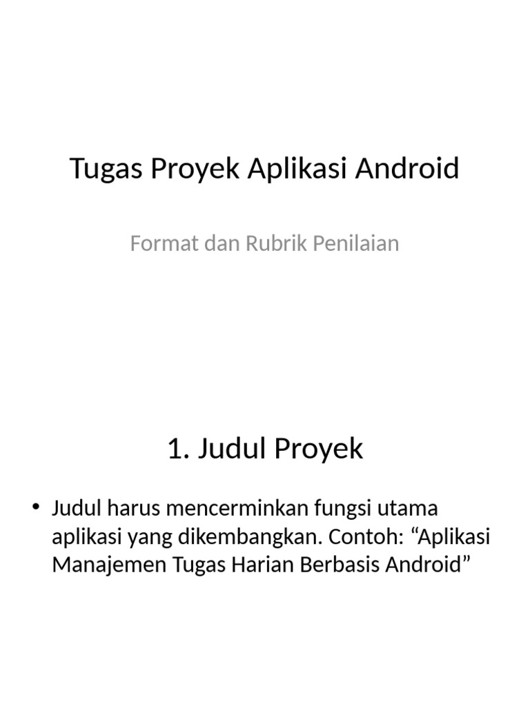 Format Tugas Proyek Android | PDF