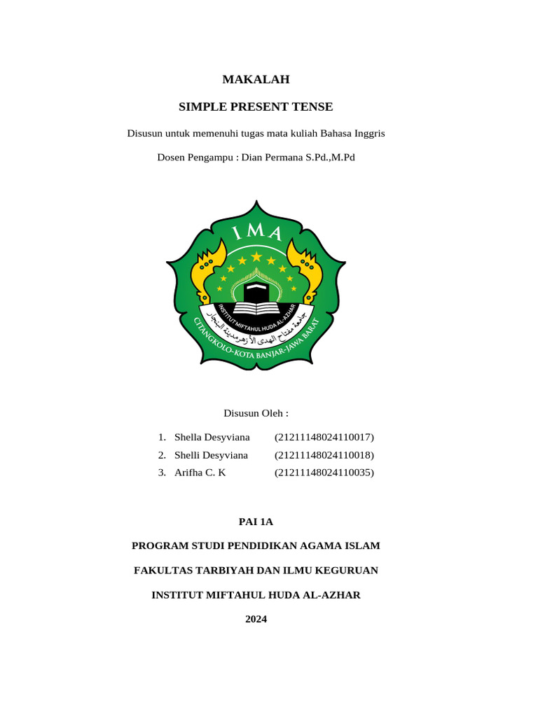 MAKALAH Simple Present Tense | PDF | Verb | Subject (Grammar)
