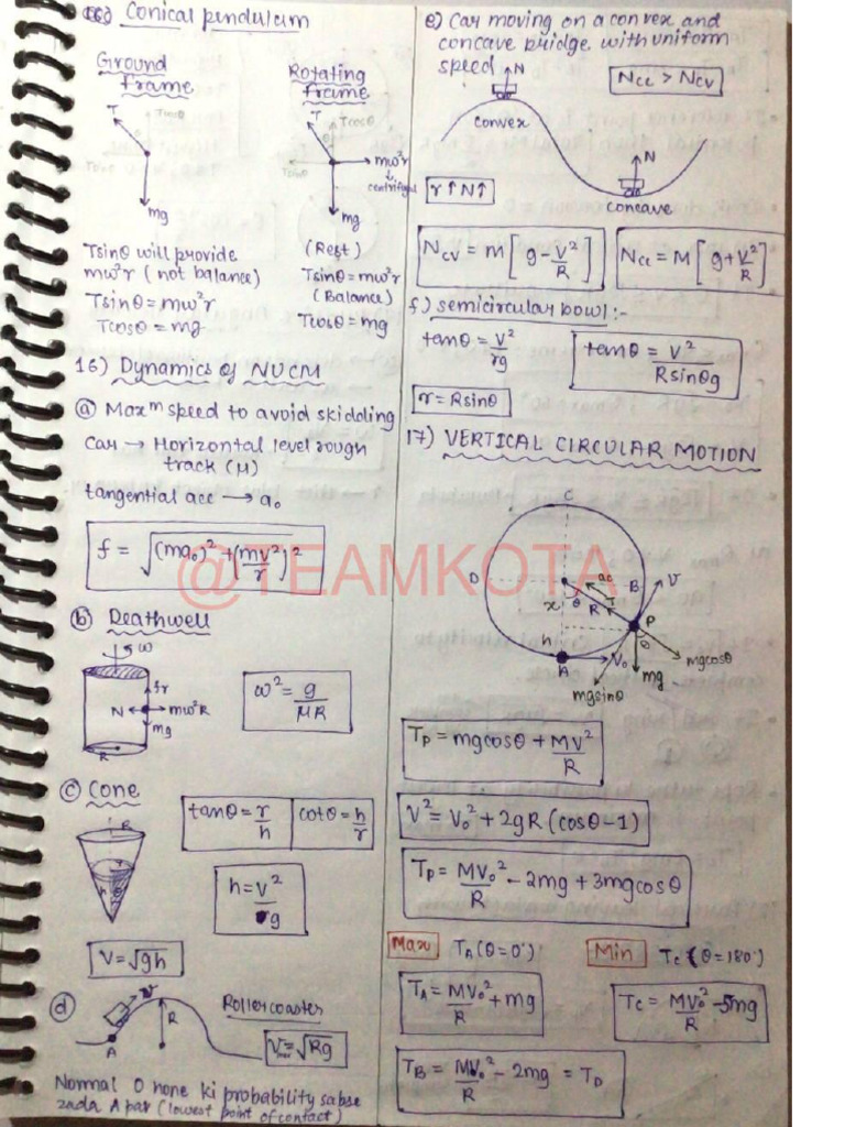 Circular Motion Short Notes (Mixed) | PDF