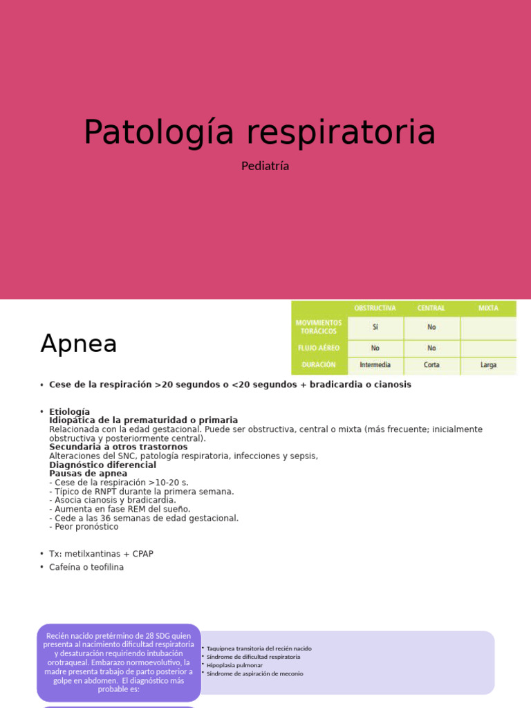 Patologías Respiratorias en Neonatos | PDF | Medicina | Neumología