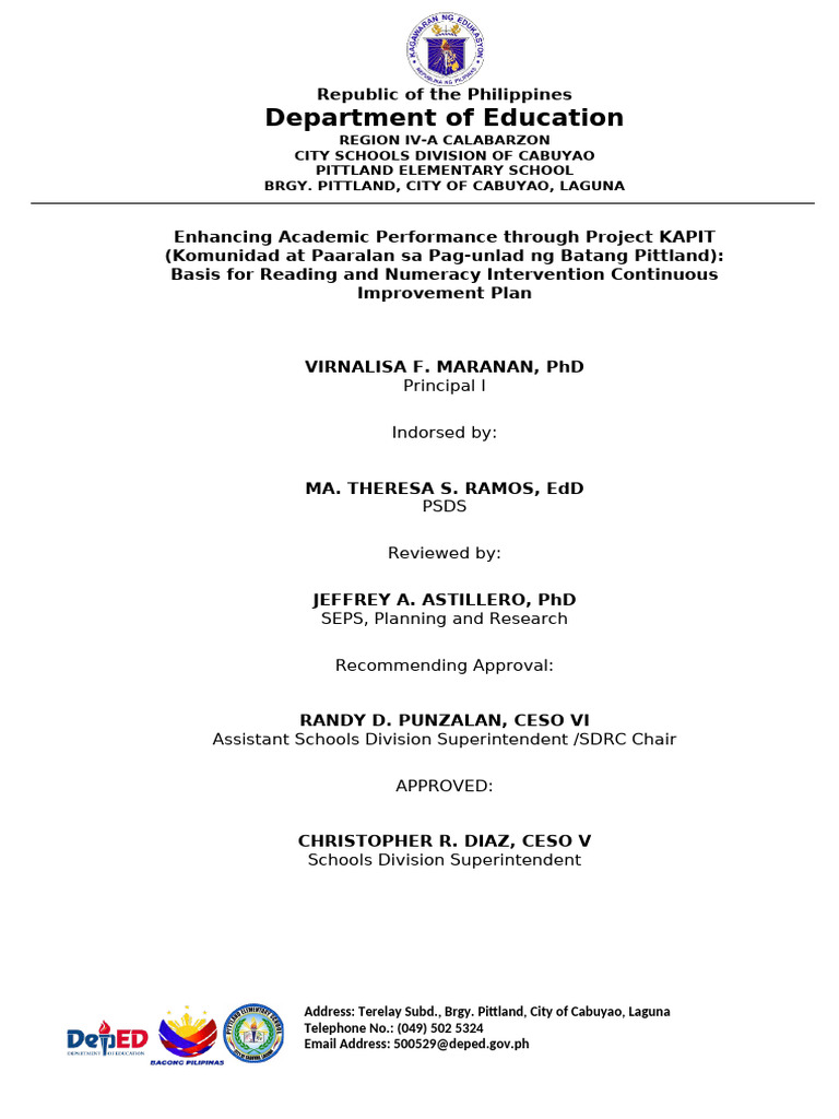 Action Research Terminal Report Template | PDF | Cognition | Learning