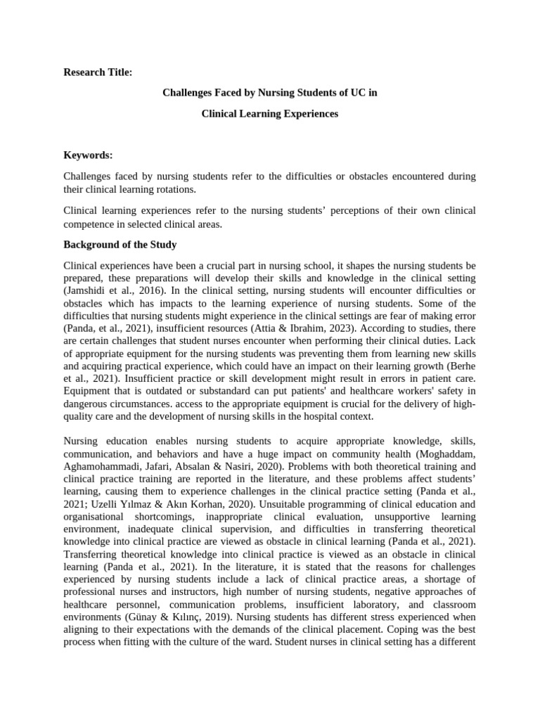 Introduction Research Copy | PDF | Nursing | Learning