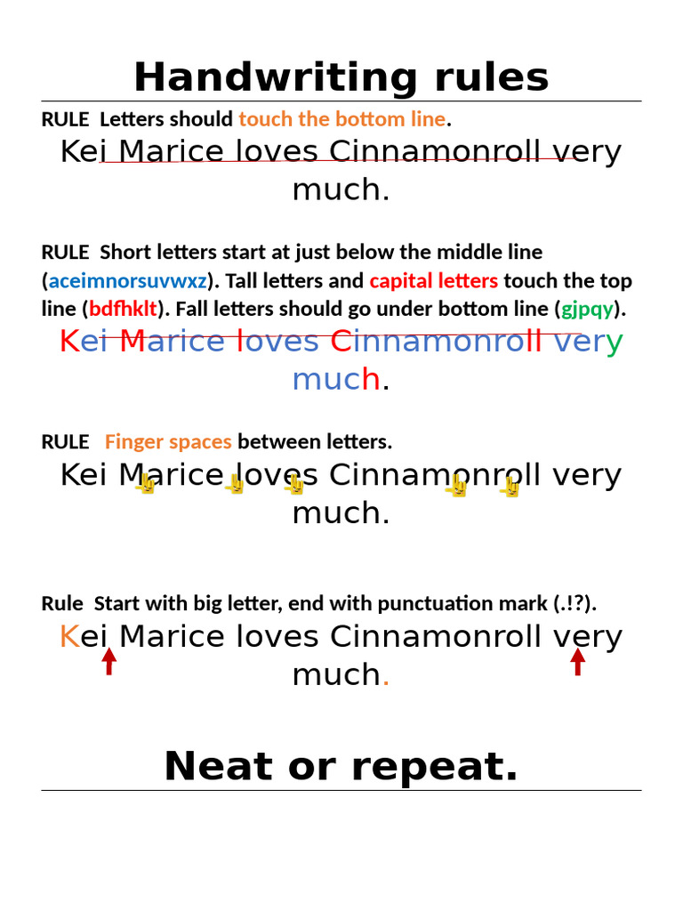 Handwriting Rules | PDF