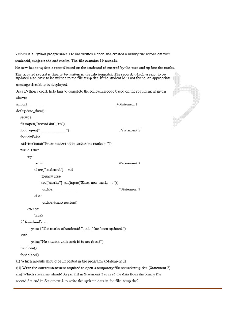 Data File Handling - Worksheet 1 - 4 Marks | PDF | Computer File | Comma Separated Values