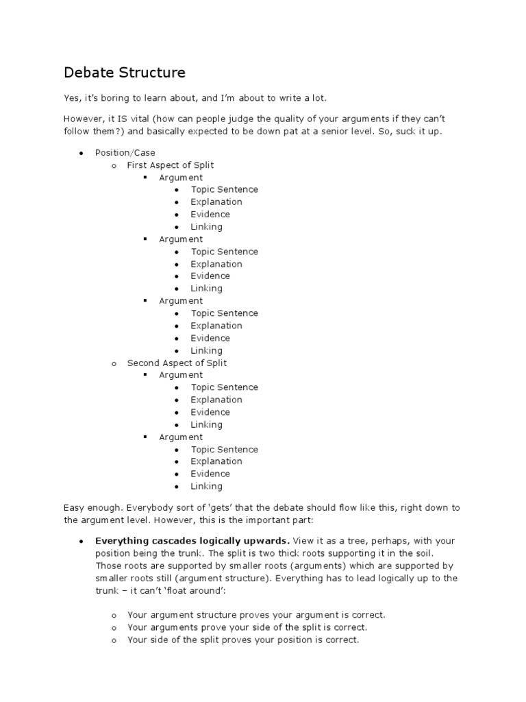 Debate Structure | PDF | Argument | Nihilism