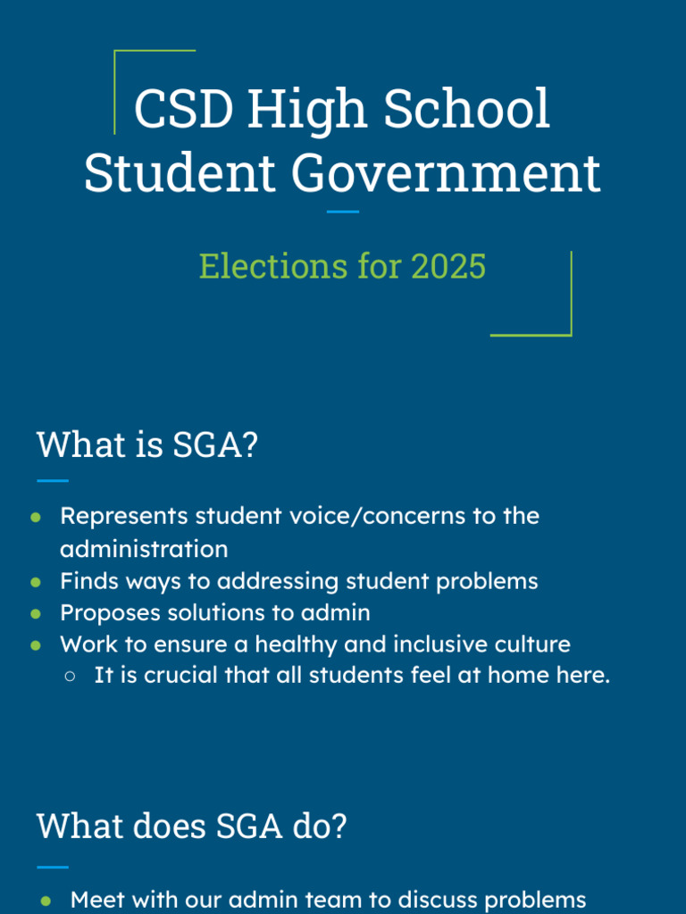 CSD High School SGA Elections 2025 | PDF