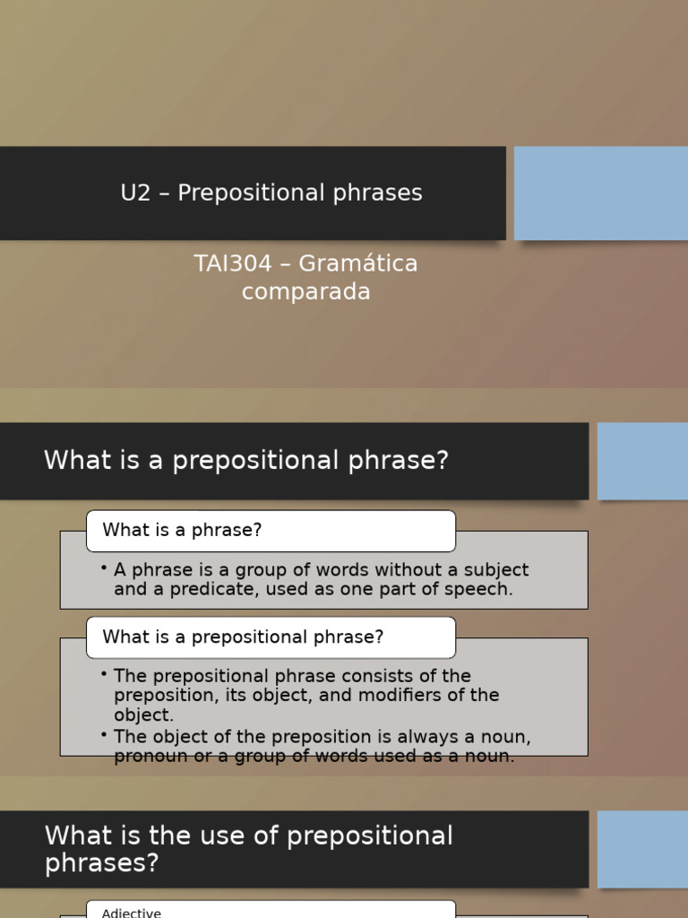 Prepositional Phrases | PDF