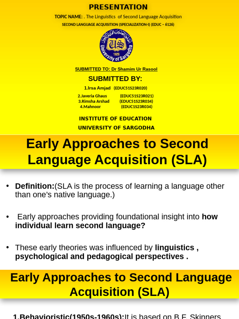 The Linguistics of Second Language Acquisition | PDF | Second Language Acquisition | Second Language
