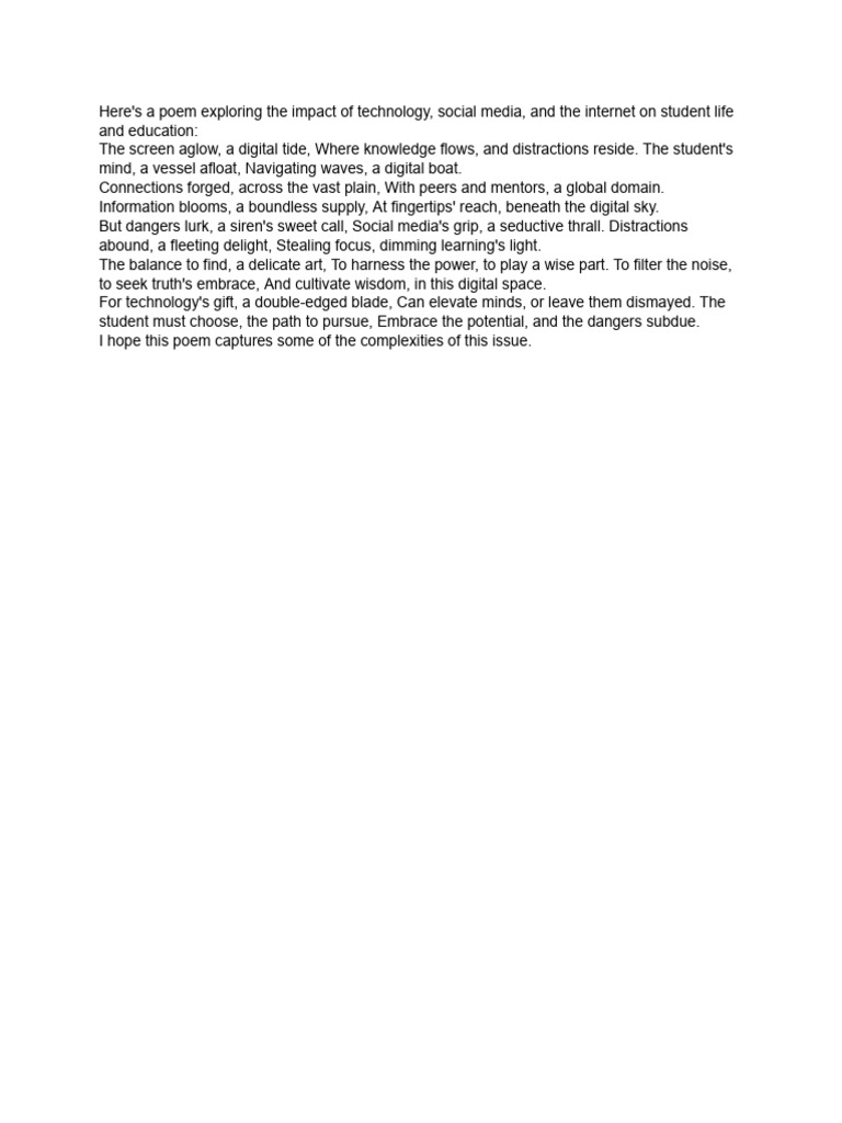 Please Write A Poem On The Topic Exploring The Imp.. | PDF