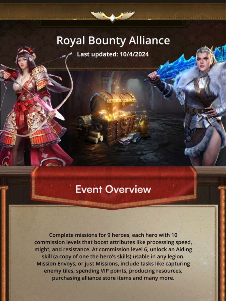 Royal Bounty Updated 4-Oct-2024 | PDF
