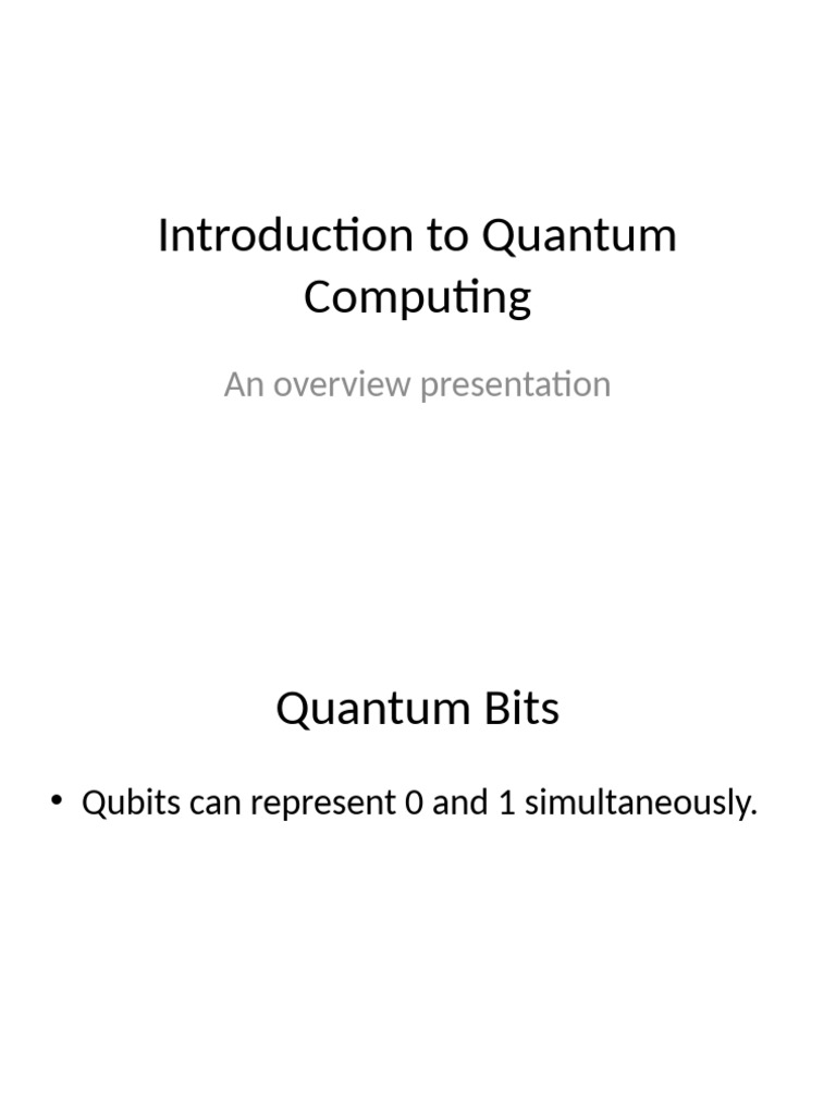Overview of Quantum Computing Basics | PDF