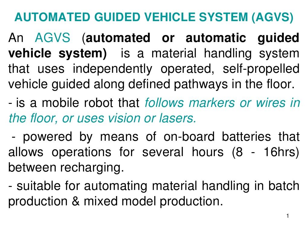 Overview of Automated Guided Vehicle Systems | PDF | Manufactured Goods ...