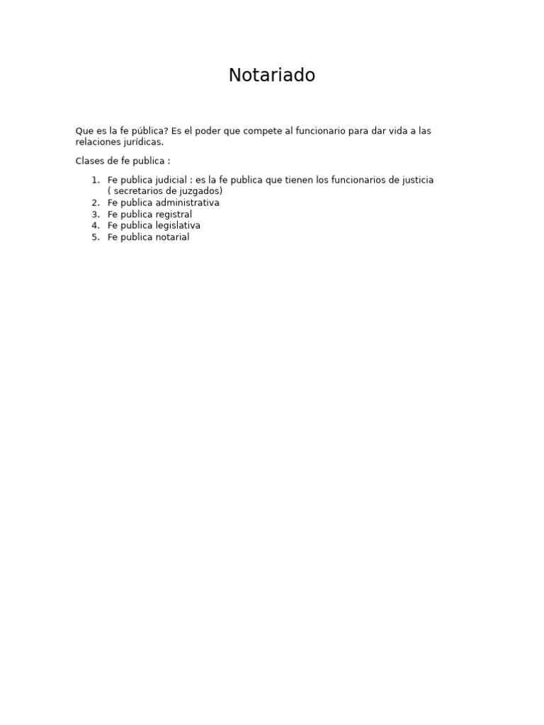 Tipos de Fe Pública Notarial | PDF