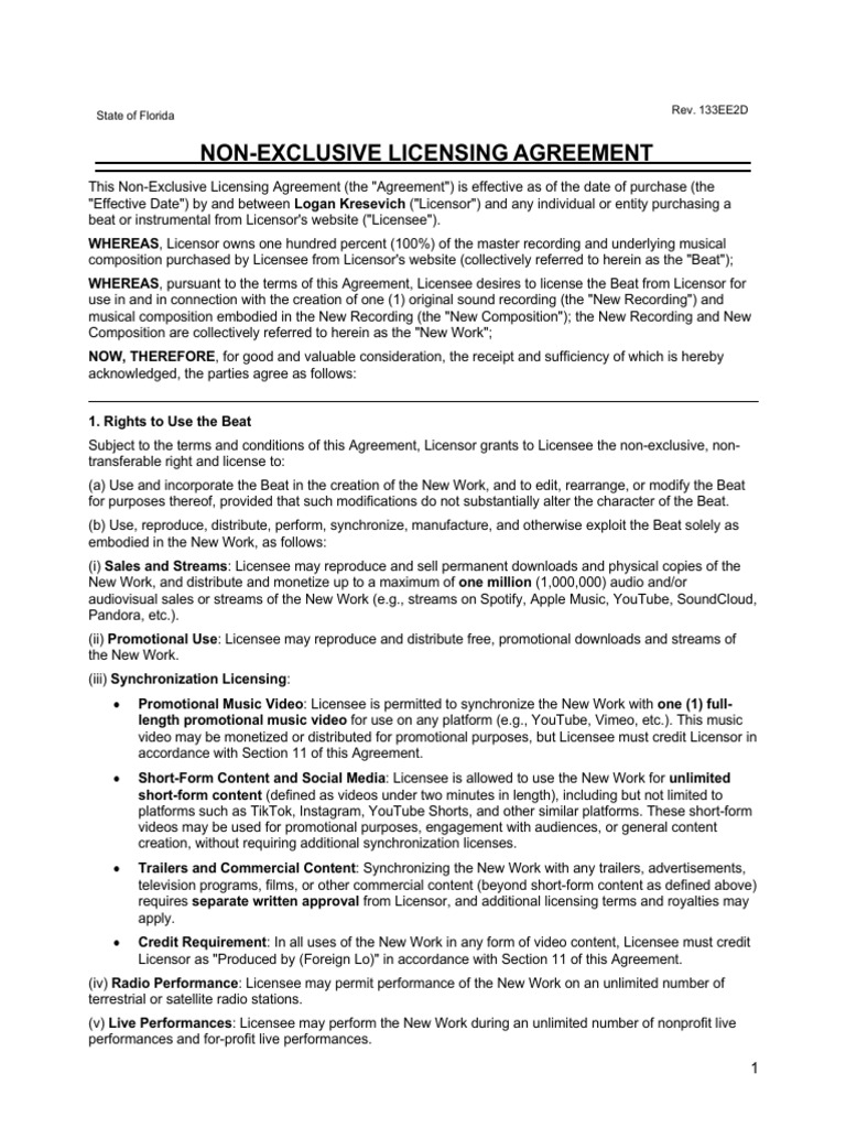Website License Agreement Template | PDF | License | Royalty Payment