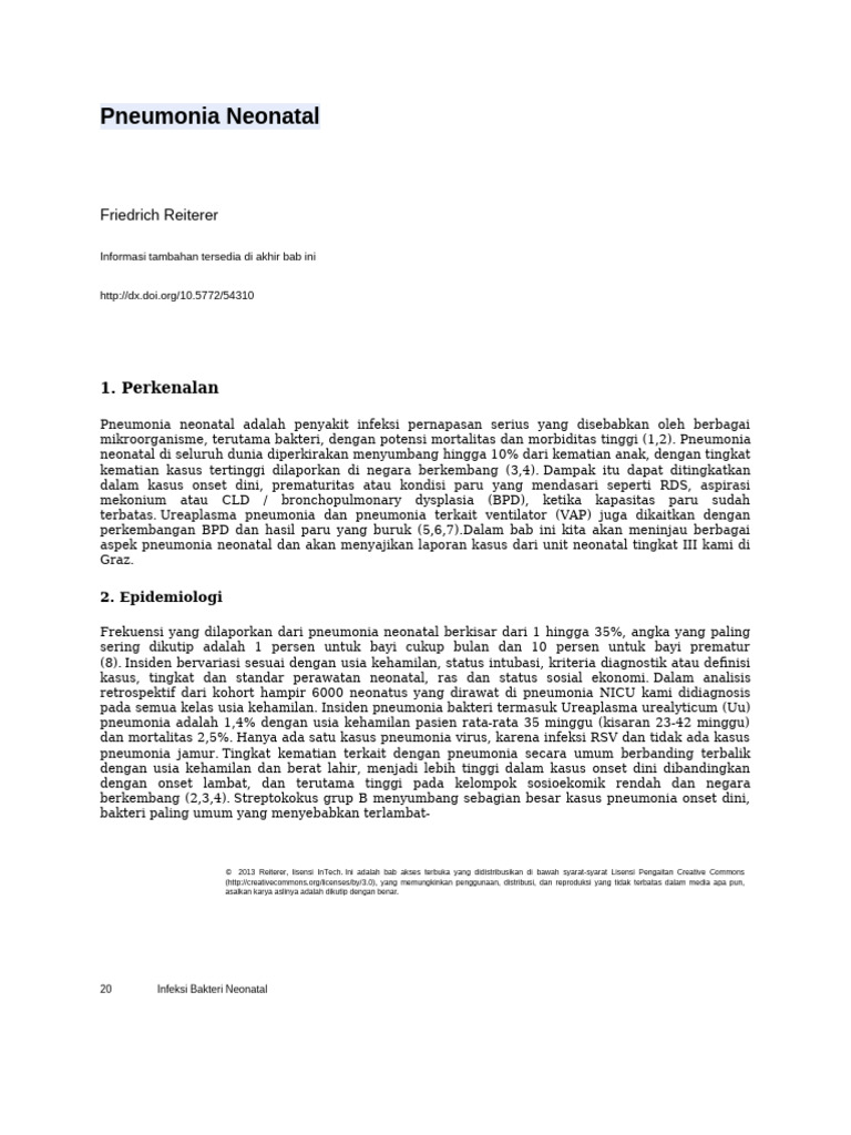 Pneumonia Neonatal | PDF