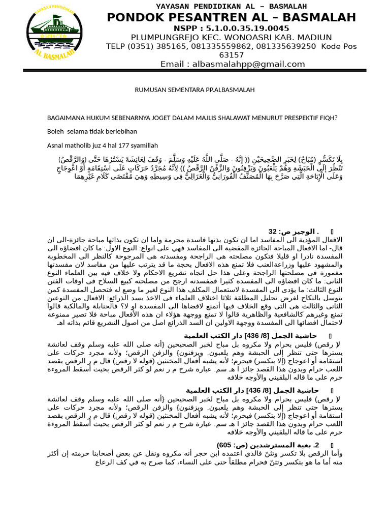 Rumusan Sementara Masail PP Al Basmalah | PDF