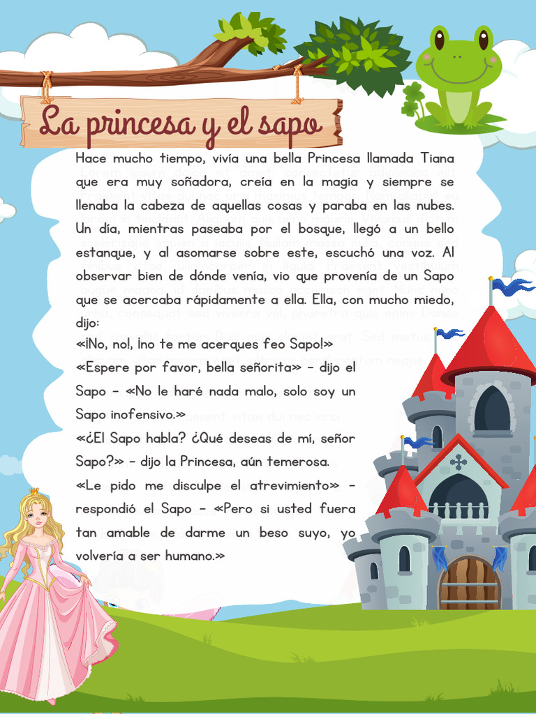 Cuento "La Princesa y El Sapo" PDF | PDF