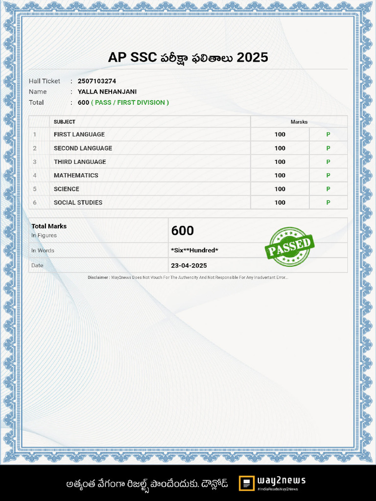 Ap SSC Marks Memo | PDF