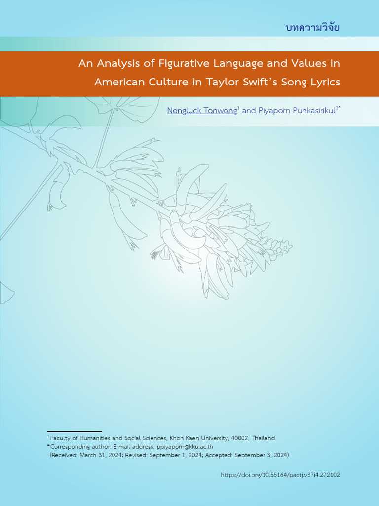 Figurative Language in Taylor Swift's Lyrics | PDF | Taylor Swift ...