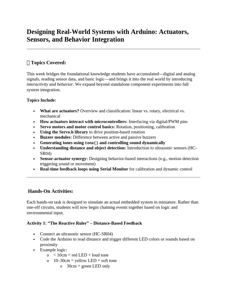 Designing Real-World Systems | PDF | Actuator | Arduino