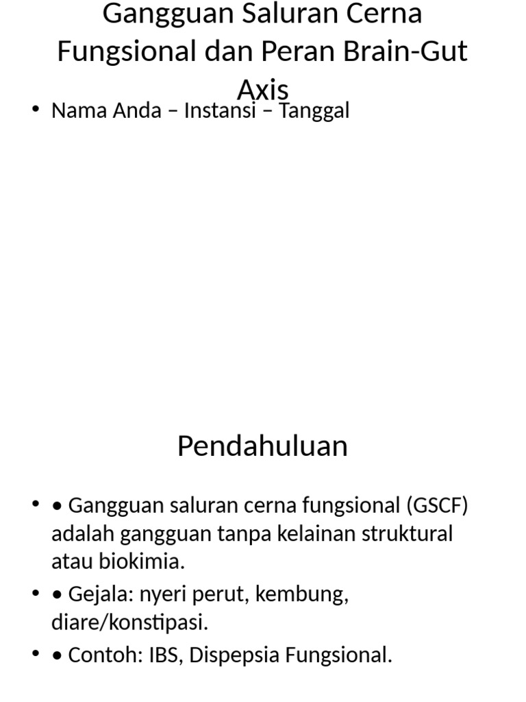 Gangguan Saluran Cerna Brain Gut Axis | PDF