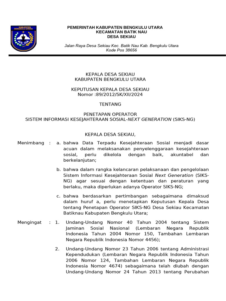 Contoh_SK_OP_SIKS-NG_DESA_KEL24 | PDF