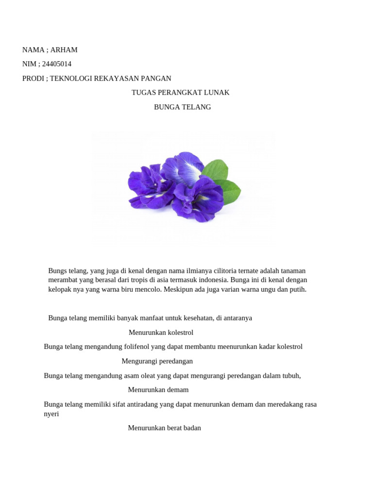 bunga telang | PDF