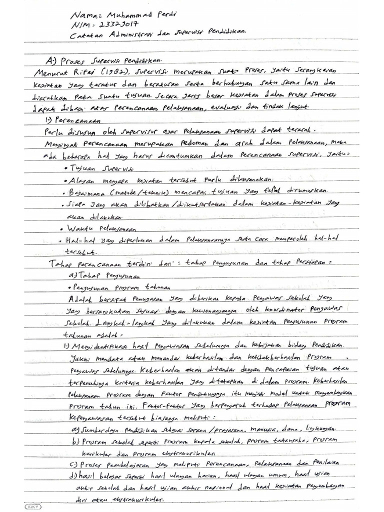 Muhammad Ferdi (23329017) tugas minggu 14 Administrasi dan Supervisi Pendidikan (3) | PDF