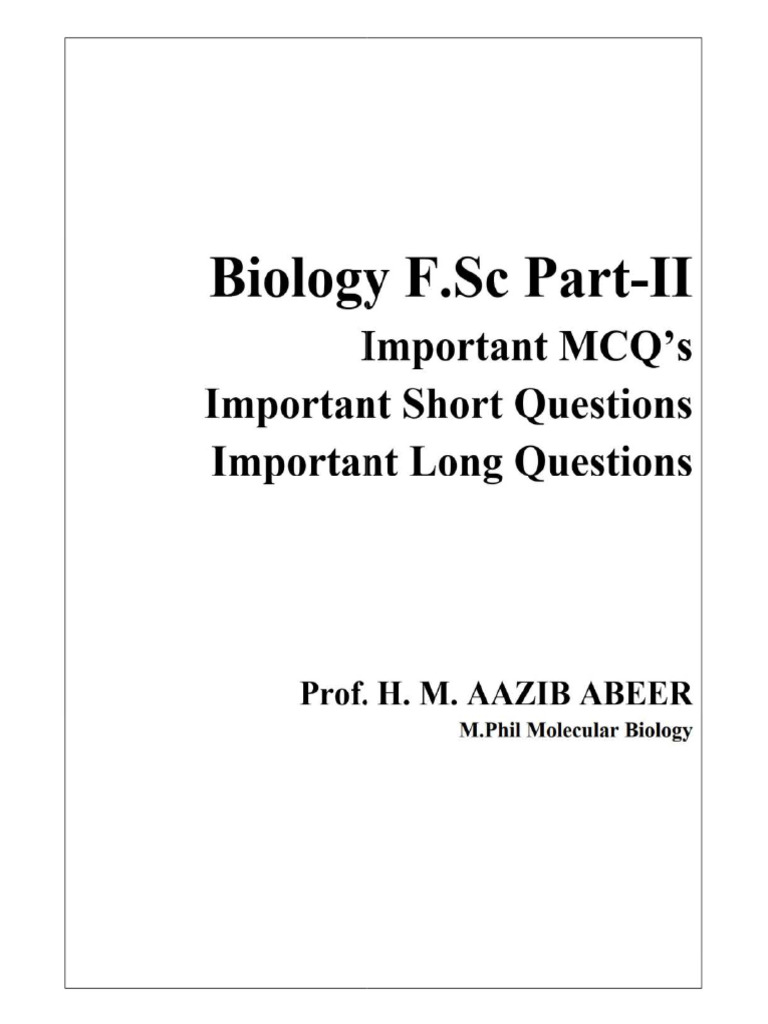 12 Bio Imp Mcqs-Sqs-Lqs | PDF
