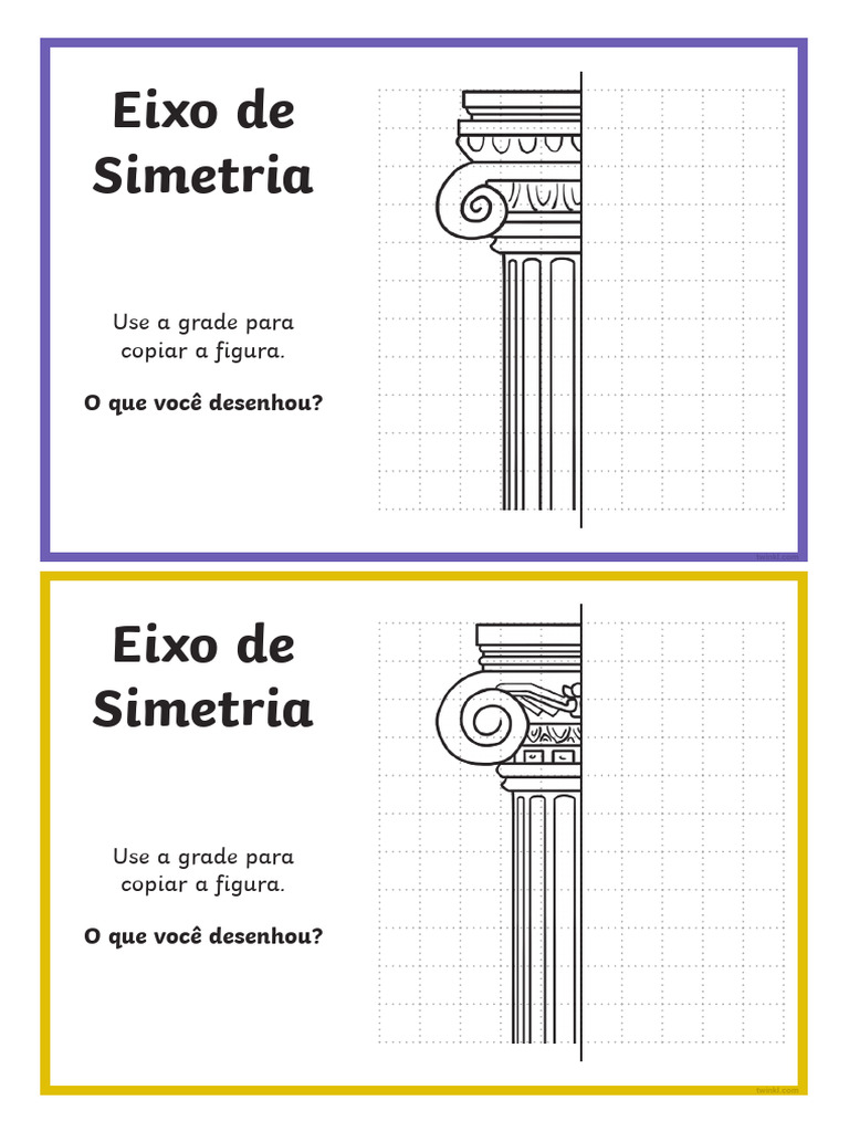 Atividade de Simetria Desenhe as Colunas Gregas Ver 2 | PDF