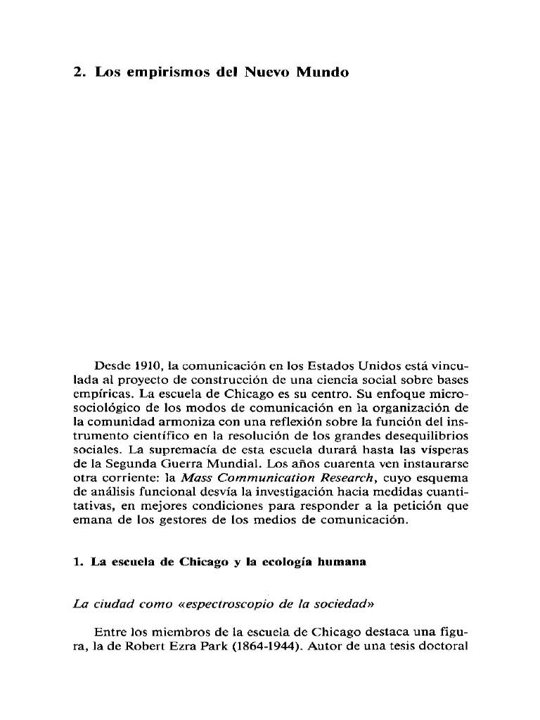 2 - Mattelart, Cap 2. E. Chicago y MCR | PDF