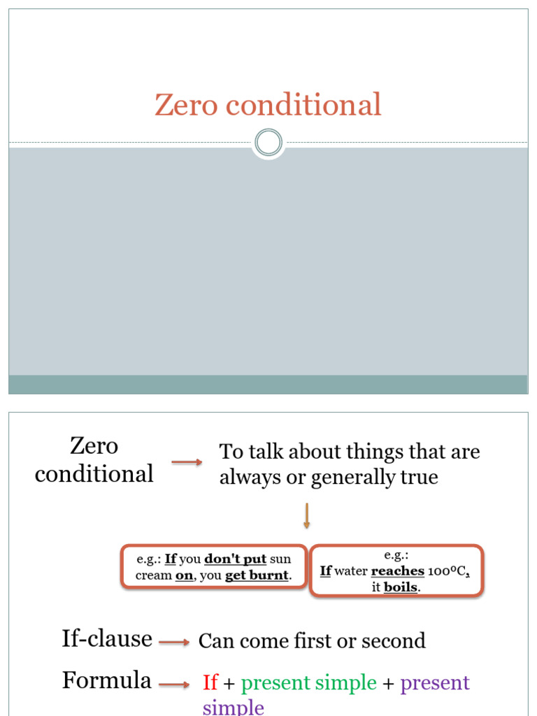 Zero Conditional Ppt | PDF