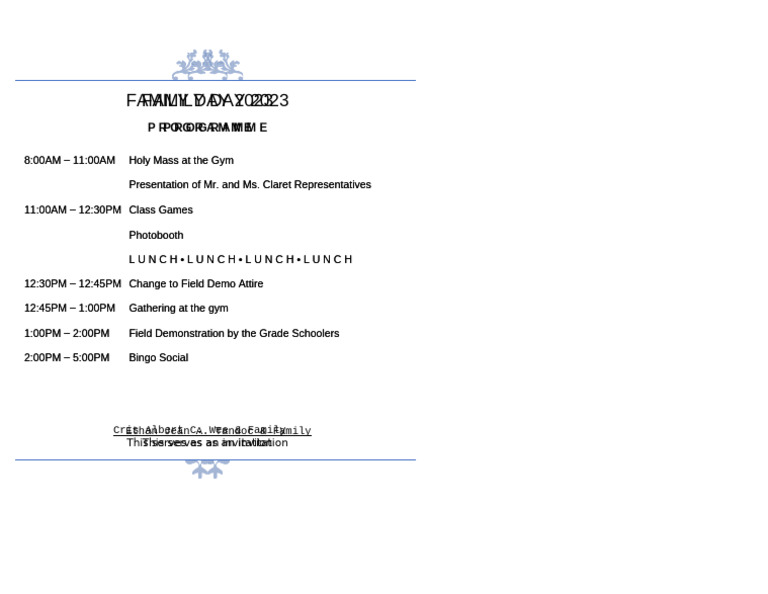 Programme Family Day 2023 | PDF