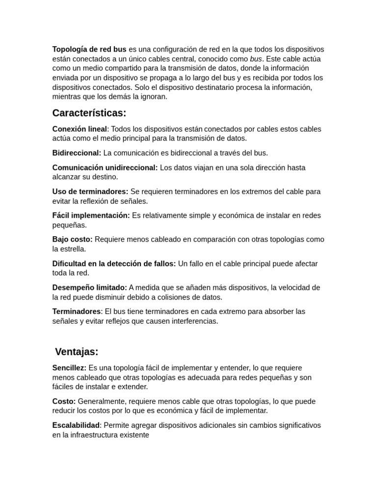 Tologia de Red Bus-1 | PDF | Topología de la red | Red de computadoras