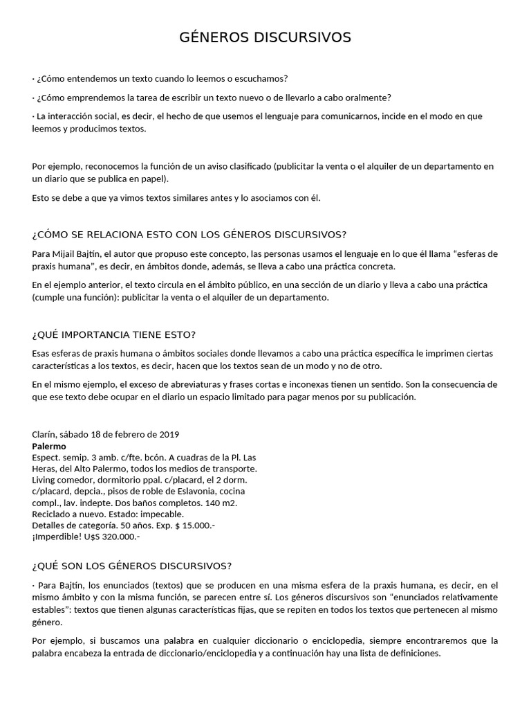Géneros Discursivos | PDF | Semiótica | Lingüística