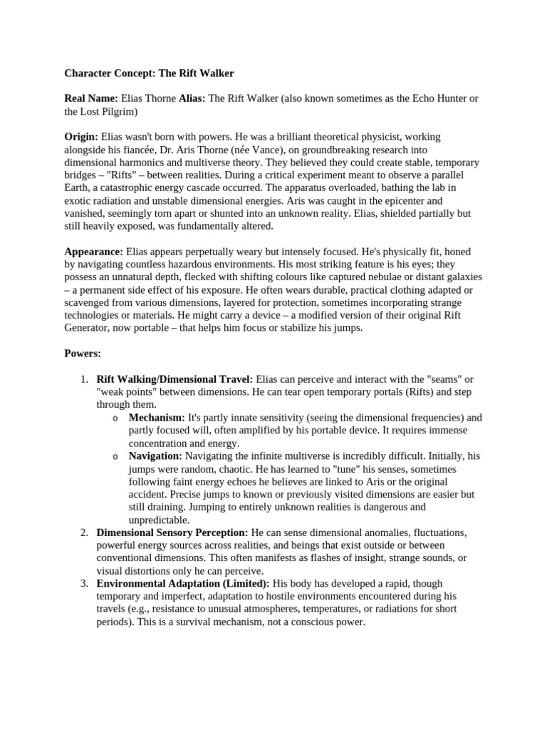 The Rift Walker: Dimensional Explorer | PDF | Reality