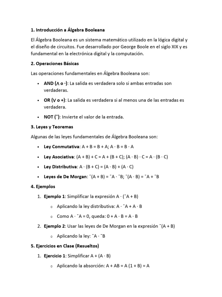 Algebra Booleana | PDF
