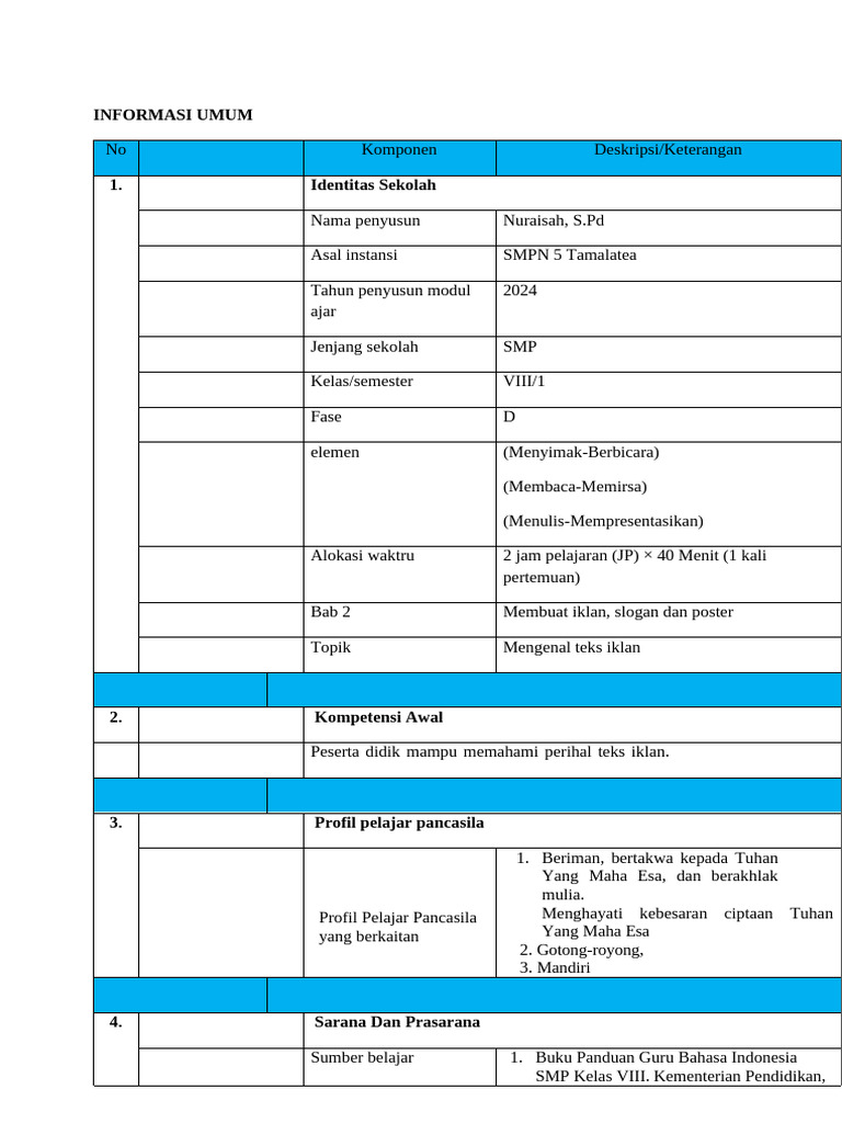 Modul Ajar Asli | PDF