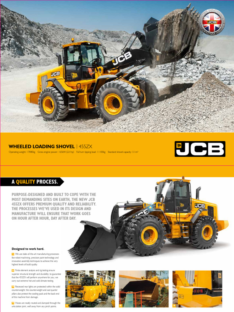 JCB 455ZX Wheeled Loading Shovel Overview | PDF | Loader (Equipment ...