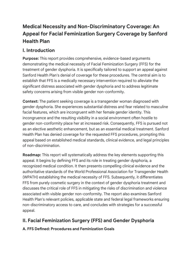 FFS Insurance Appeal Arguments | PDF | Transgender | LGBTQIA+ Studies