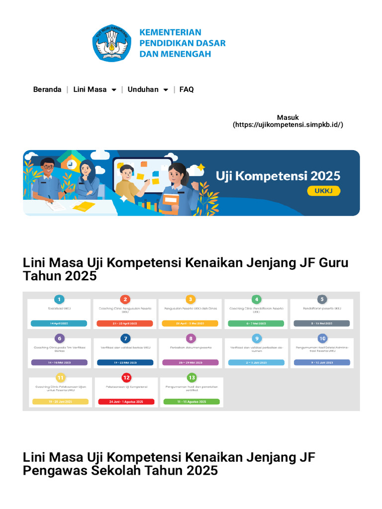 Lini Masa UKKJ 2025 – Portal Uji Kompetensi | PDF
