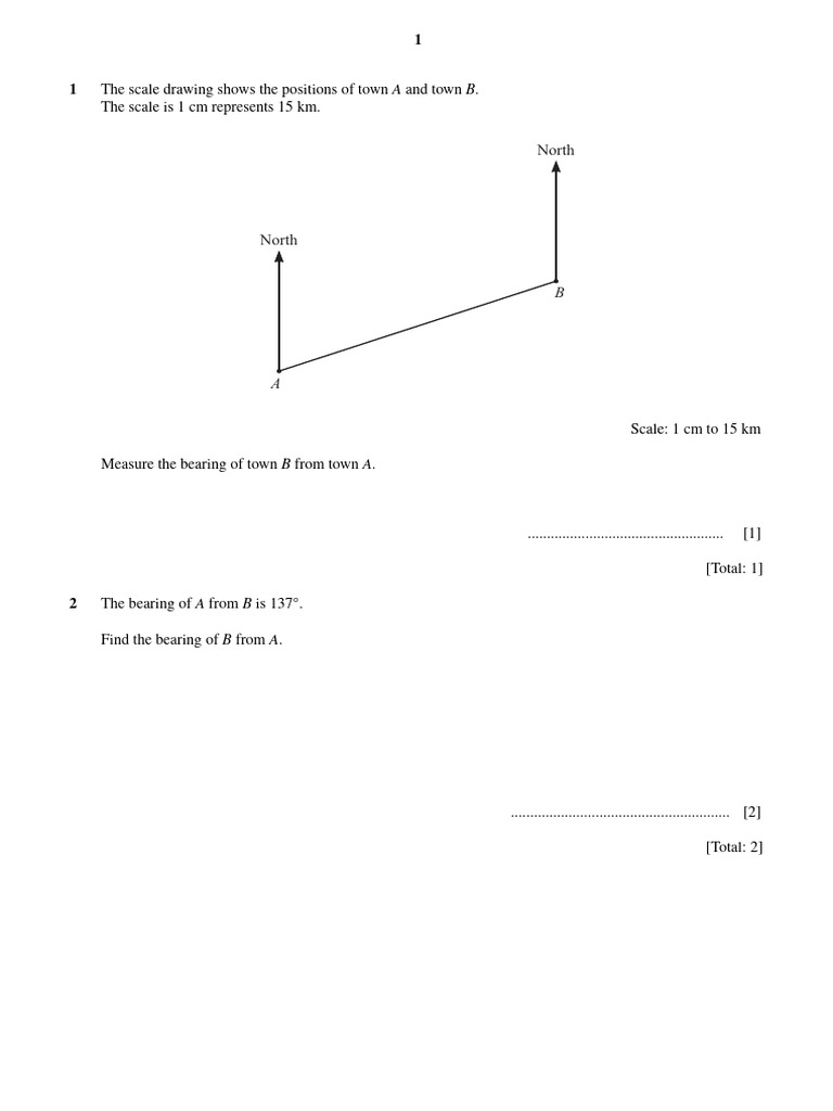 WS - CMTH - Unit 3 - Trigonometry - Bearing | PDF | Elementary Geometry | Euclidean Geometry