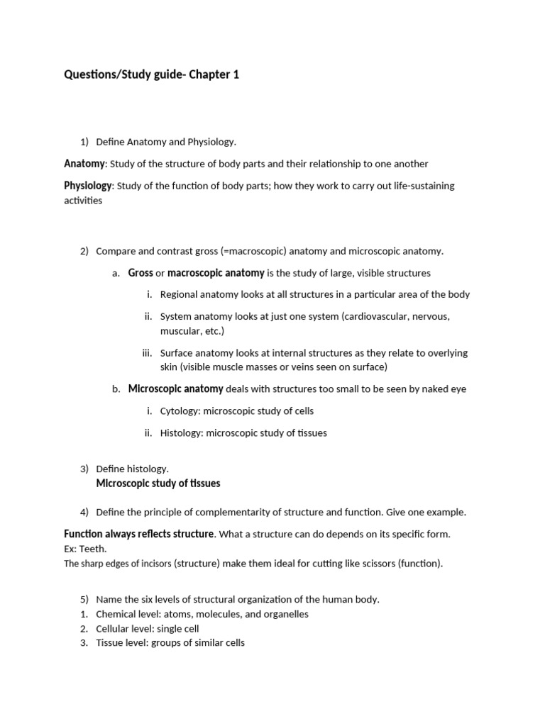 Anatomy and Physiology Study Guide | PDF | Human Body | Anatomy
