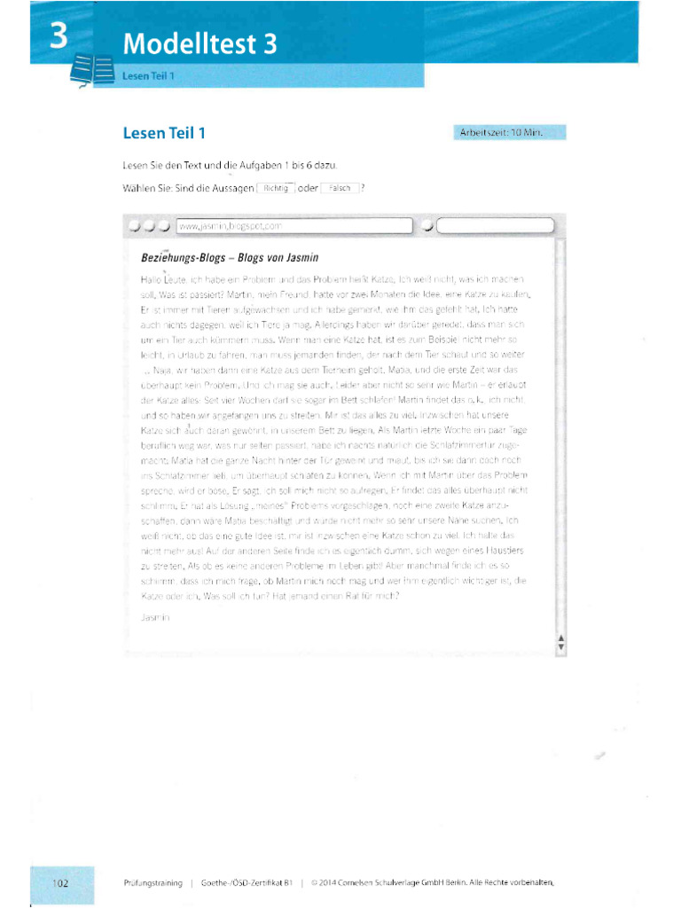 Modelltest 3 Prufungstraining | PDF